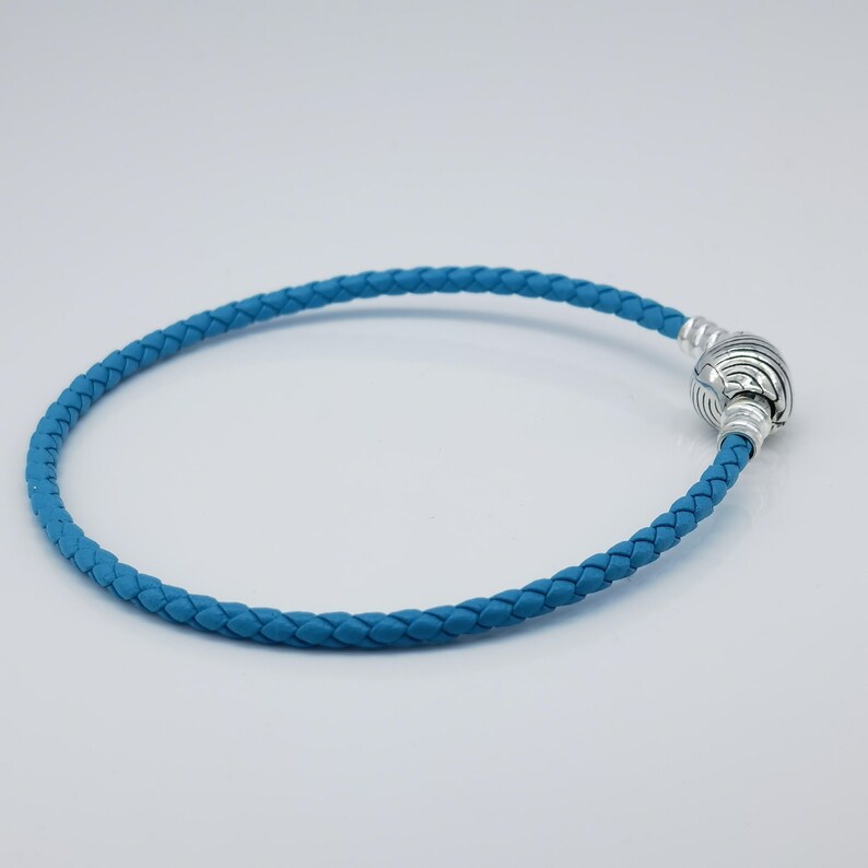 Sterling Silver Pandora Shell Leather Bracelet, Hand-woven Bracelet ...