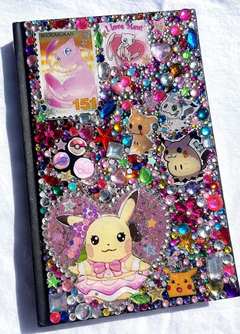 Kawaii Bedazzled Custom Girly Sketchbook. Front & Back Cover ...
