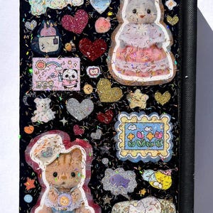 Kawaii Bedazzled Custom Girly Sketchbook. Front & Back Cover ...