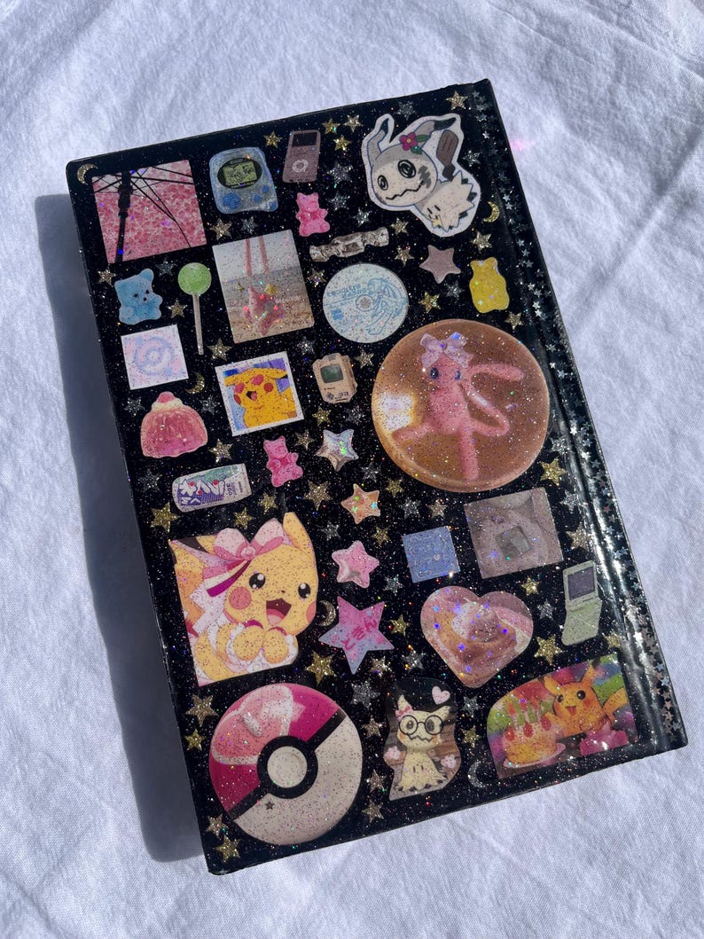 Kawaii Bedazzled Custom Girly Sketchbook. Front & Back Cover ...
