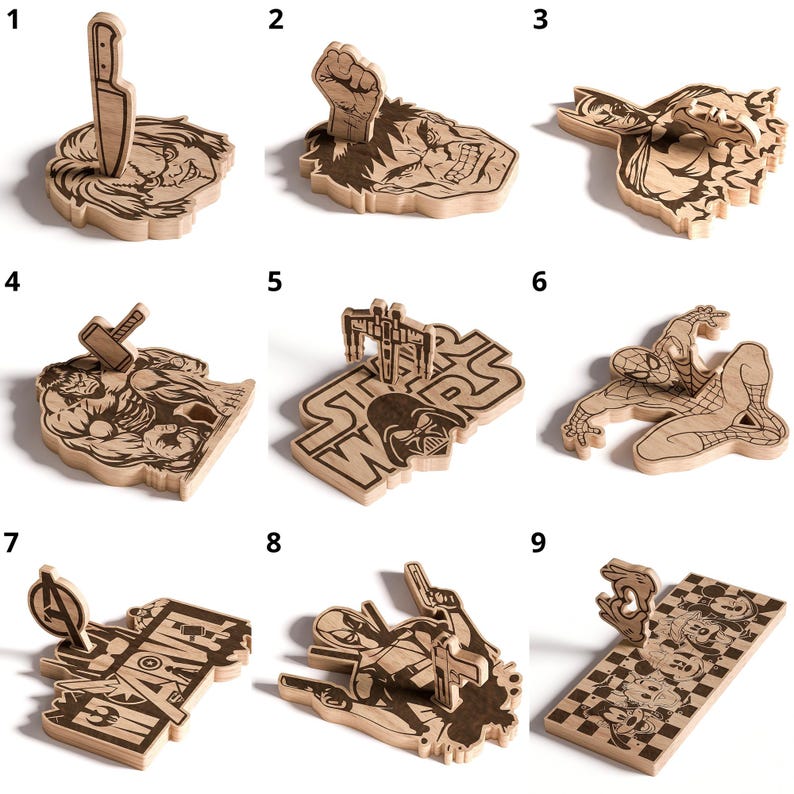3D Fridge Magnet SVG Bundle - Laser Cut Files - Magnetic Clips (set of ...