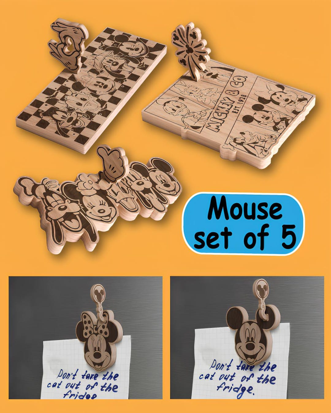 3D Mouse Magnet SVG Laser Cut Files: Fridge Clip (digital Download ...