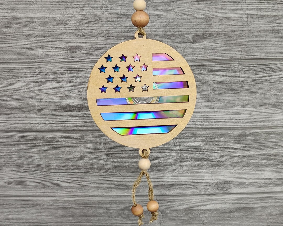 Laser Cut USA Flag Suncatcher SVG: Glowforge Ornament (digital Download ...