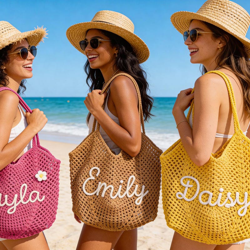 Rattan Beach Bag - Etsy UK