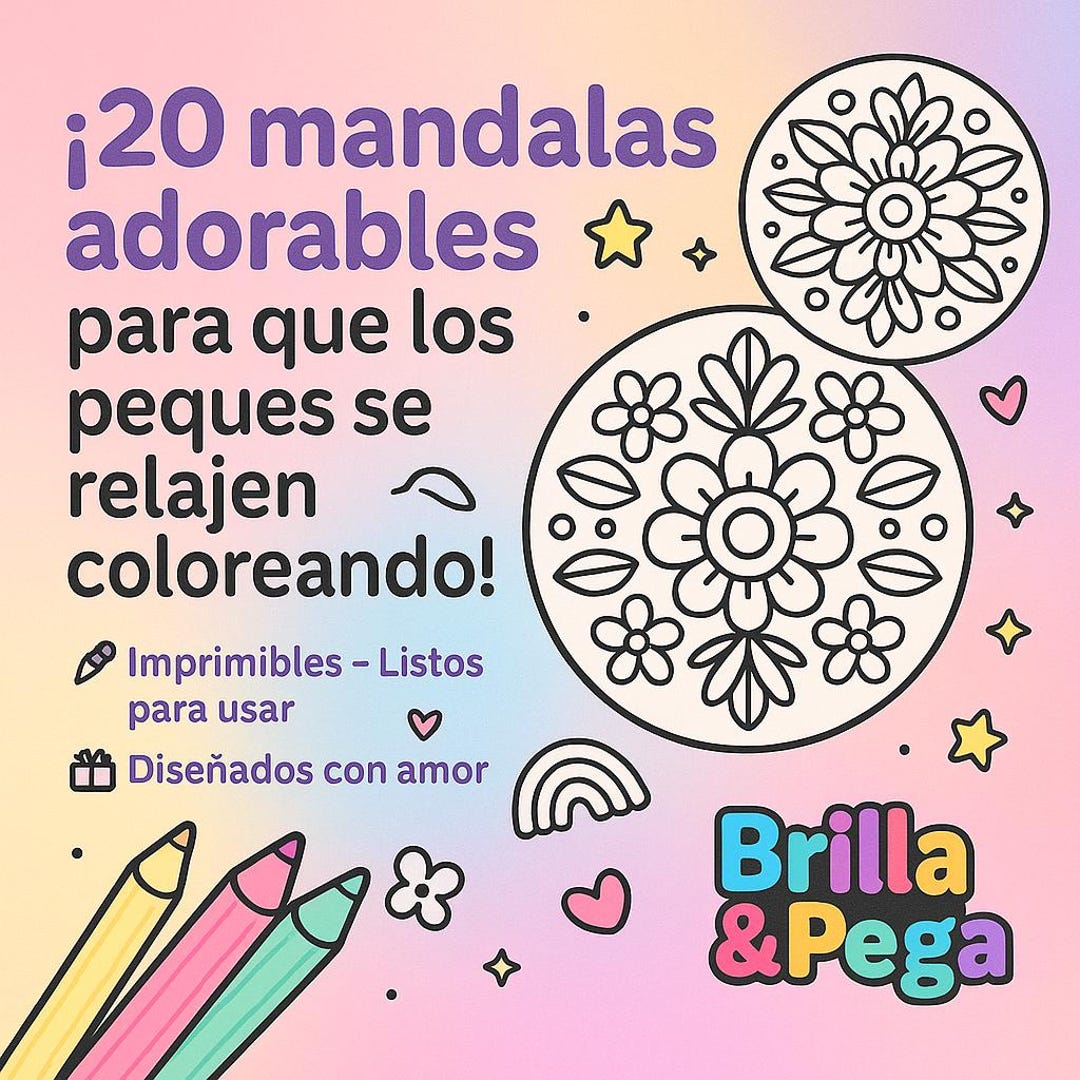Mandala Book for Kids - Printable PDF - 20 Coloring Pages - Relaxing ...