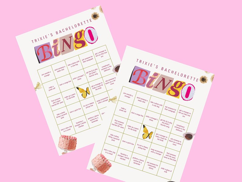 Custom Bachelorette Bingo Game | Editable Canva Template (digital ...