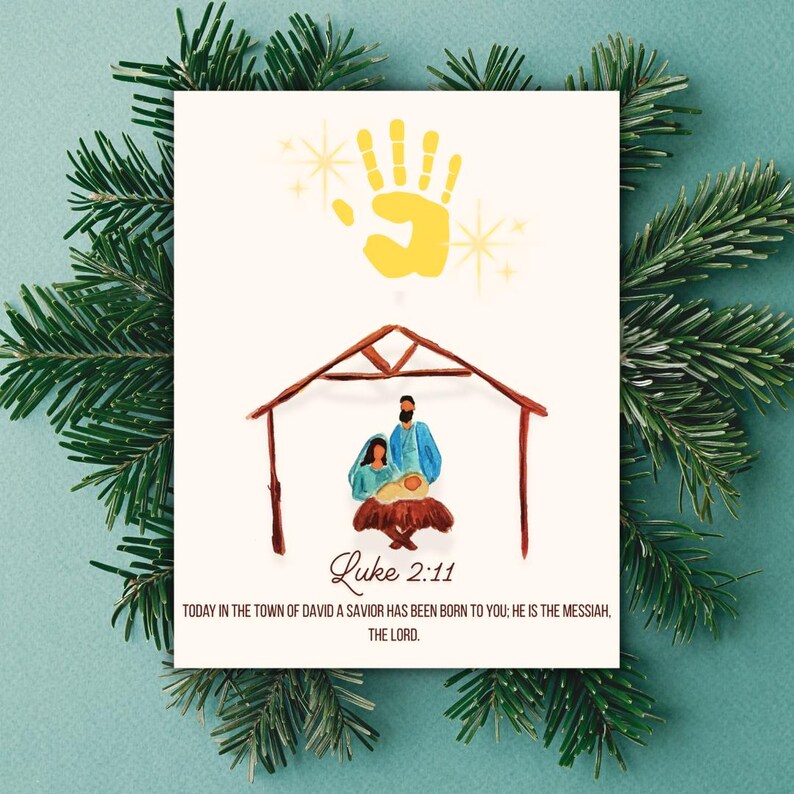 Handprint Nativity Scene Template: DIY Keepsake (digital Download) Star ...