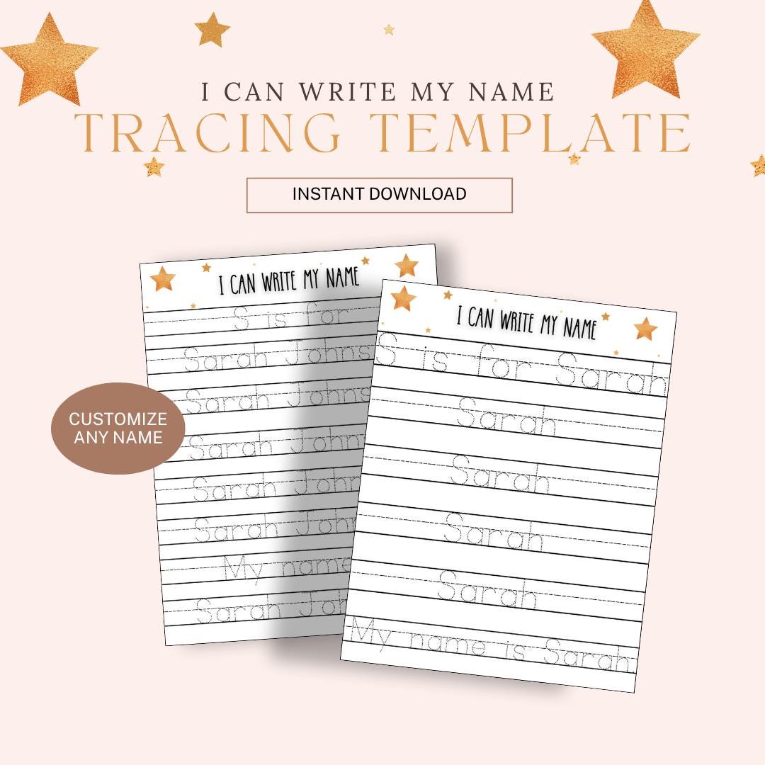 I Can Write My Name Tracing Template - Etsy