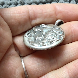 Handmade in USA Solid Sterling Silver Lion Serpent Unique Battle Scene ...