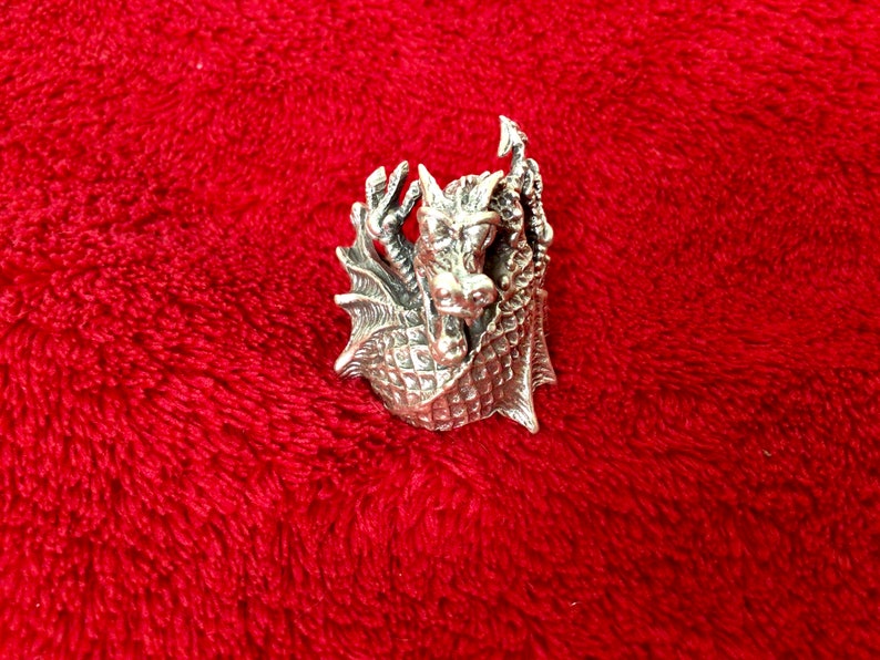 Solid Sterling Silver Wizard Merlin Pendragon Dragon Ring - Etsy