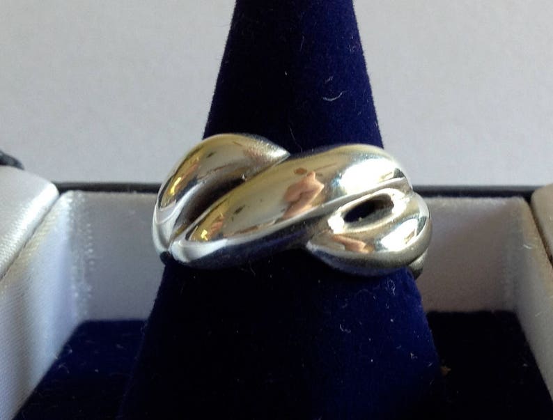 Retro 80s Modernist Solid Sterling Silver Ring Size 8 Abstract - Etsy