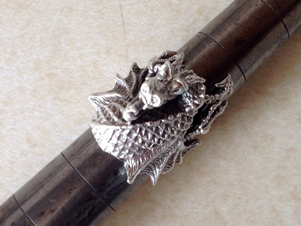 Solid Sterling Silver Wizard Merlin Pendragon Dragon Ring - Etsy