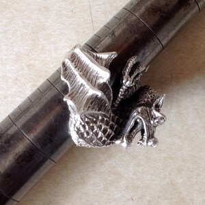 Solid Sterling Silver Wizard Merlin Pendragon Dragon Ring Jewelry 3D ...