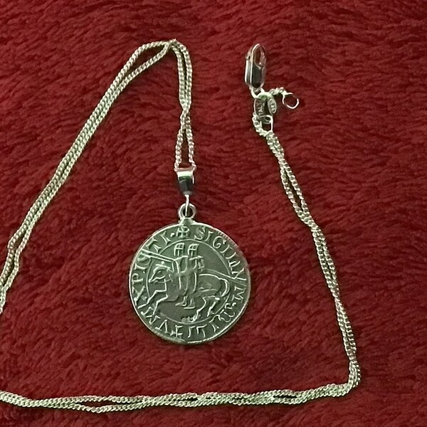 Knights Templar Silver Coin Necklace - Etsy