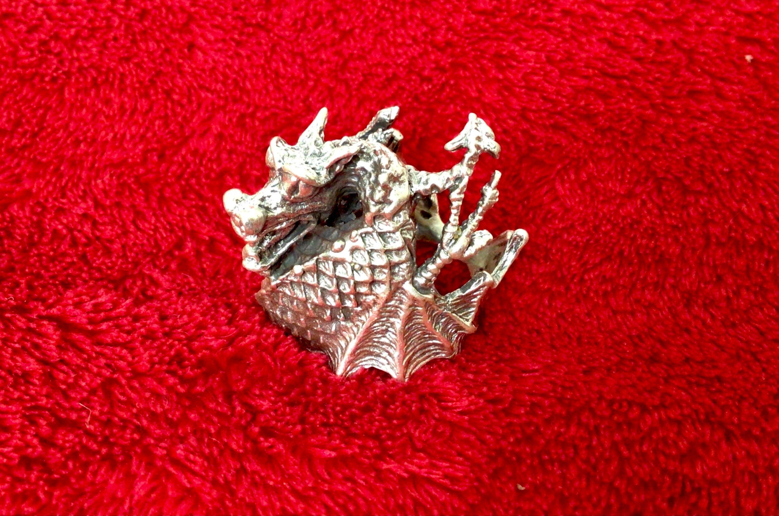 Solid Sterling Silver Wizard Merlin Pendragon Dragon Ring Jewelry 3D ...