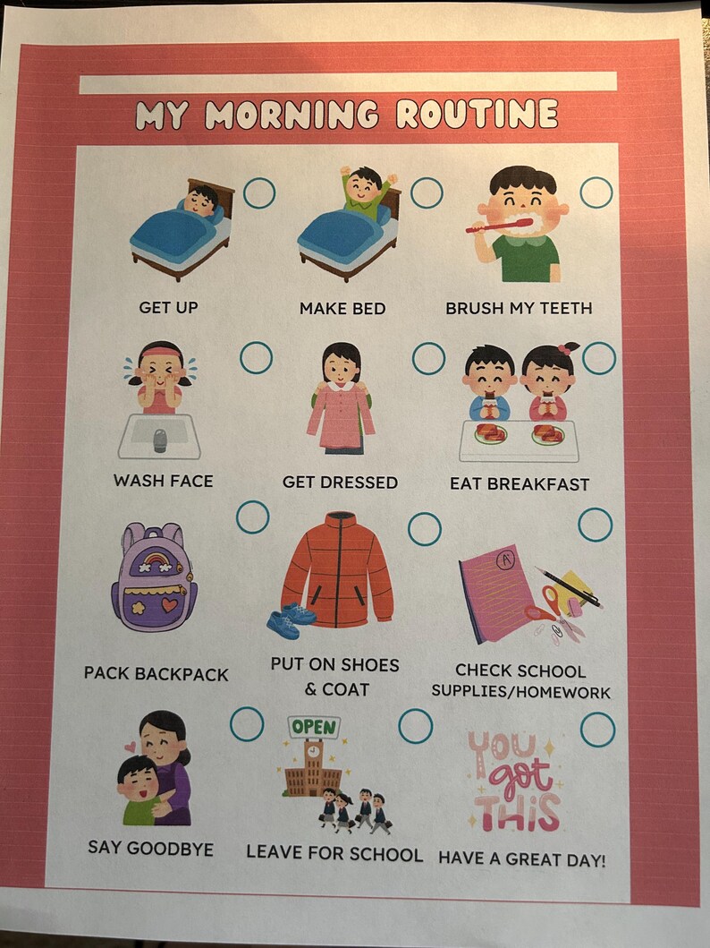 Kids Morning & Night Routine Charts: Fun Habit Tracker (digital ...