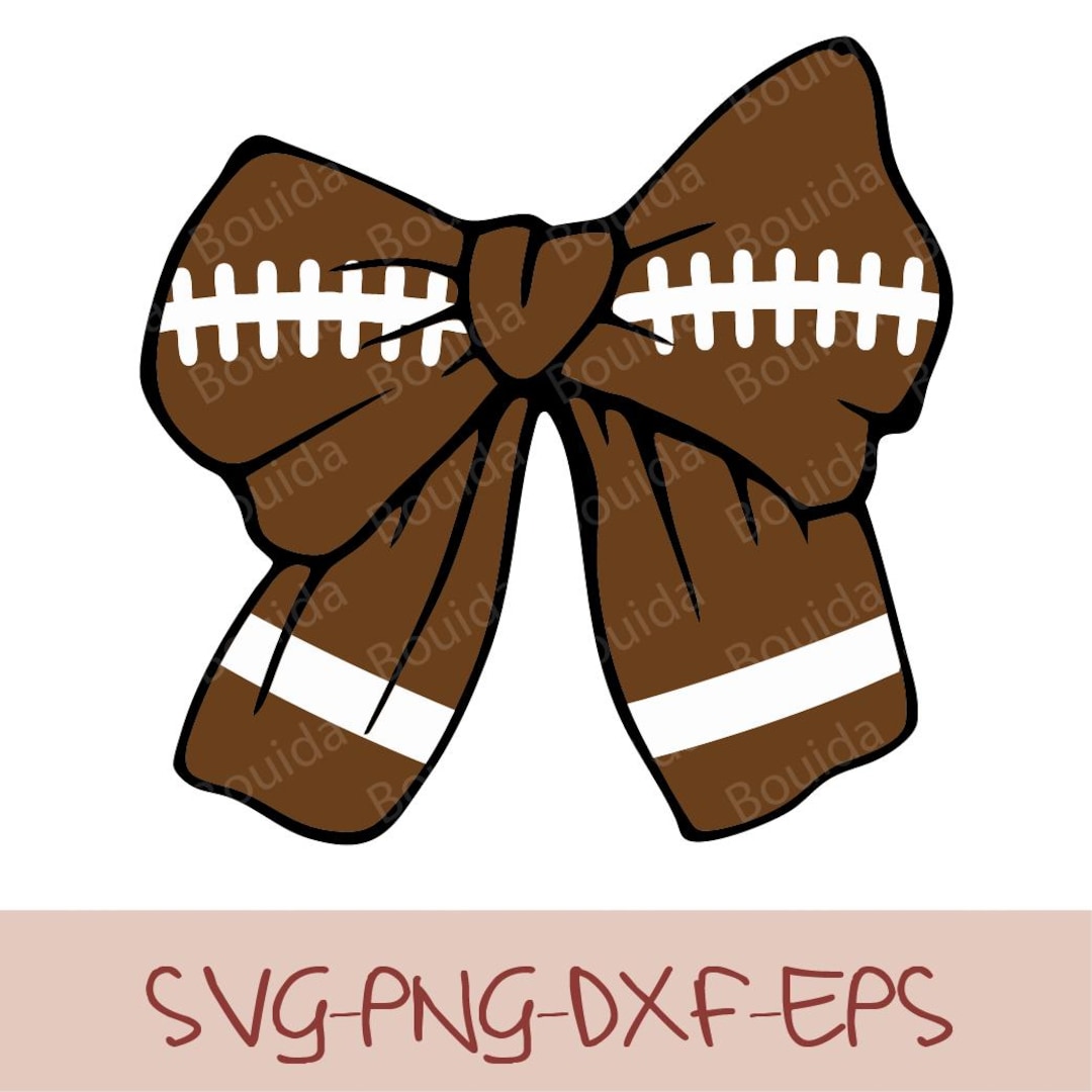 Football Ribbon Bow Svg, Football Coquette Svg, Football Hair Ribbon ...