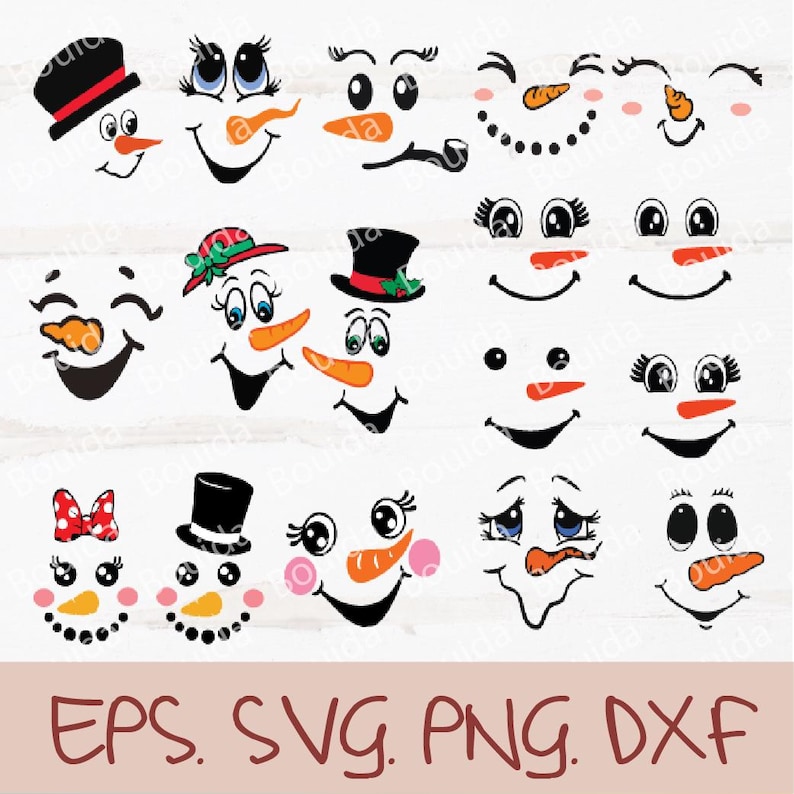 Snowman Svg | Snowman Faces Svg | Christmas Svg | Snowman Girl Svg ...