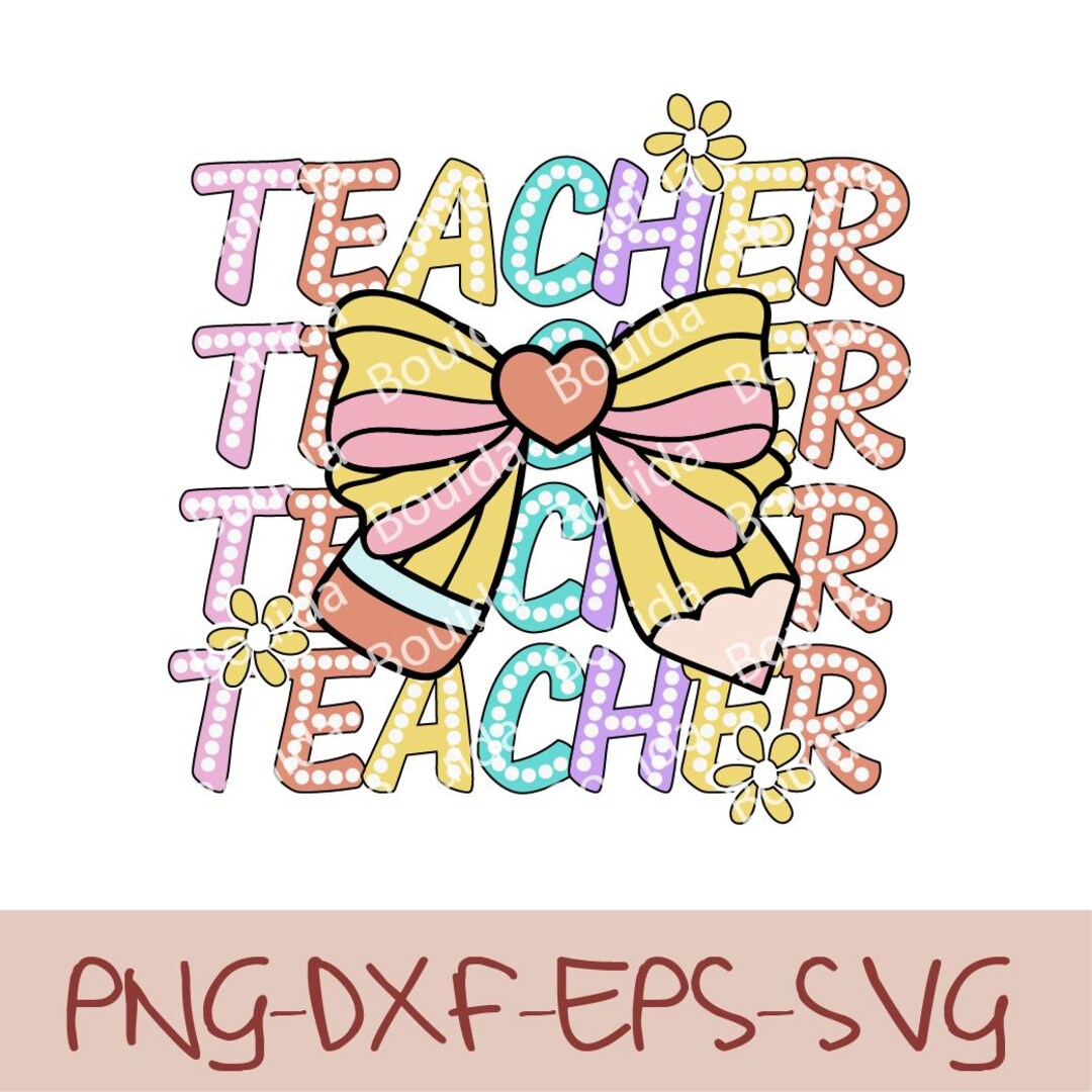 Retro Teacher PNG: Coquette Back to School Design (digital Download) - Etsy