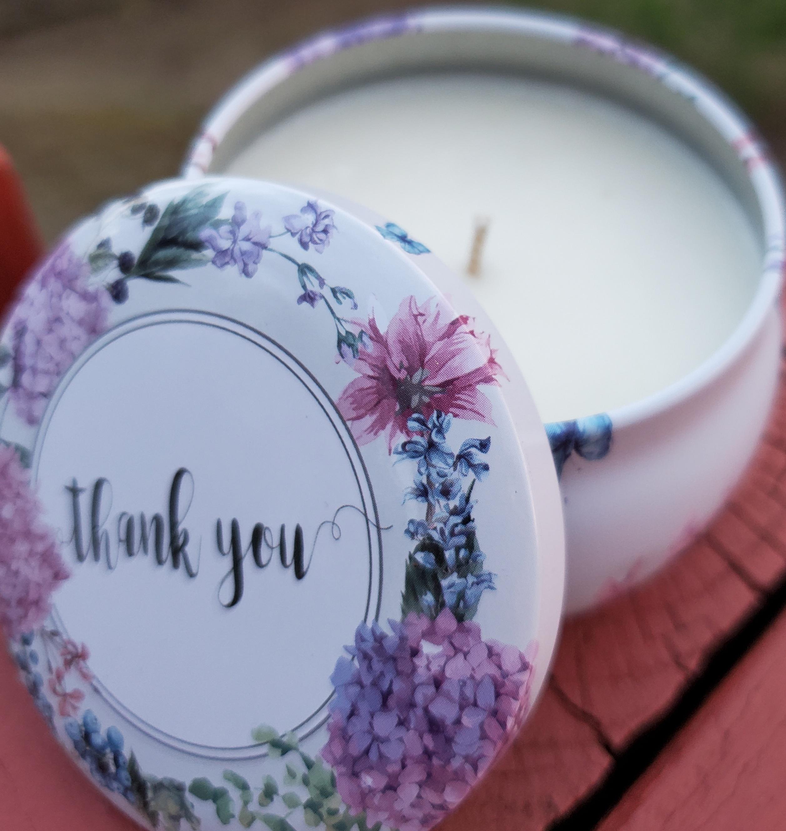 Hyacinth Thank You Travel Tin Soy Candles - Etsy