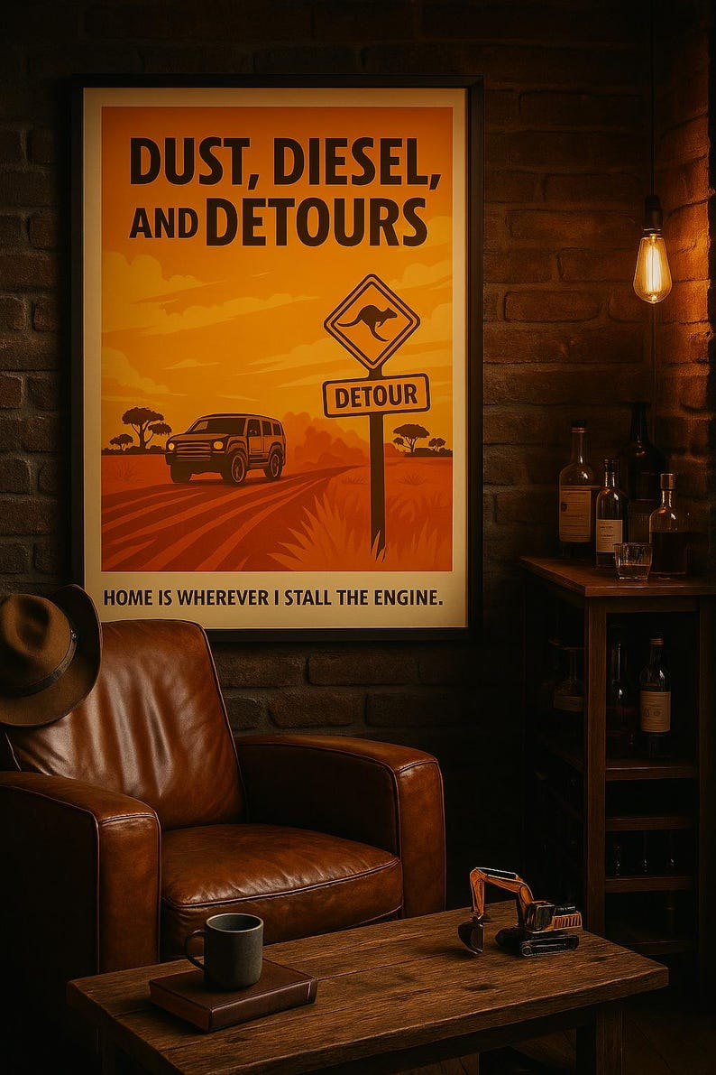 FIFO Life Poster | Dust, Diesel, and Detours | Outback Australia Wall ...