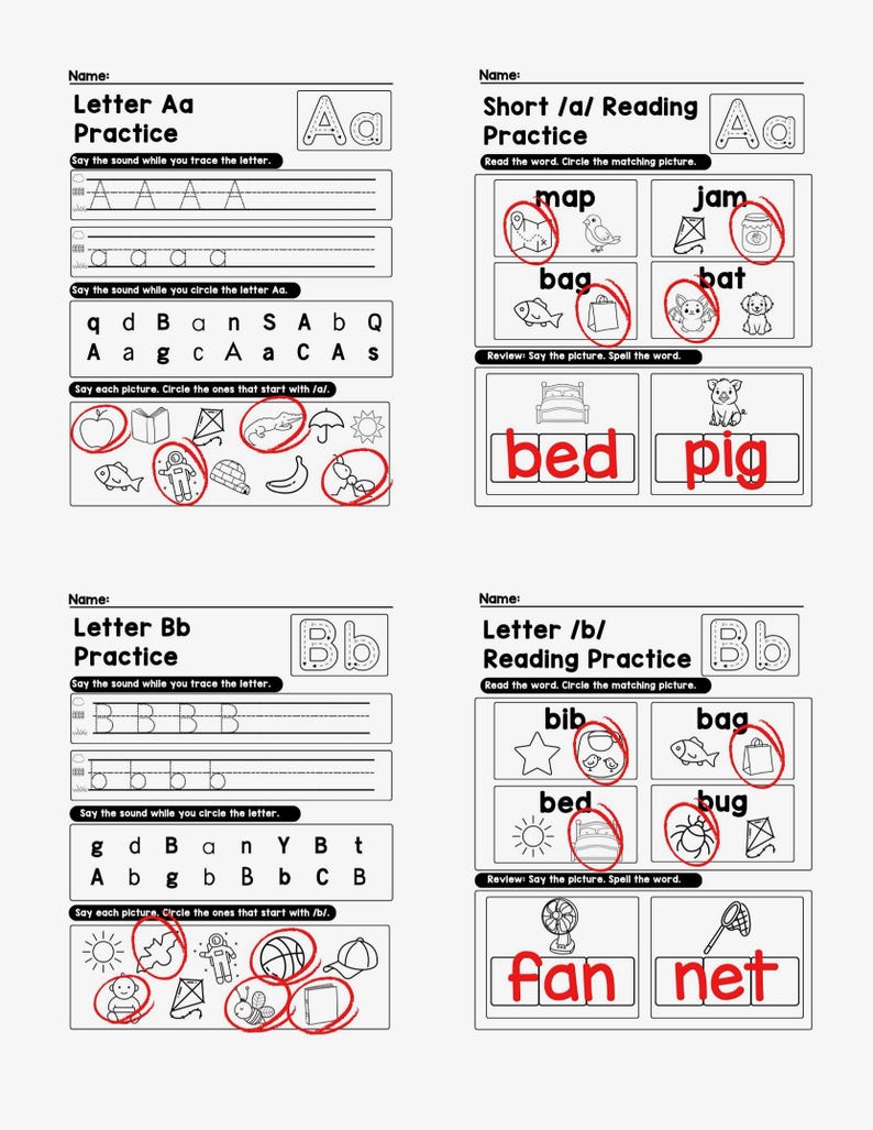 Alphabet Letter Practice A to Z | Handwriting and CVC Reading ...