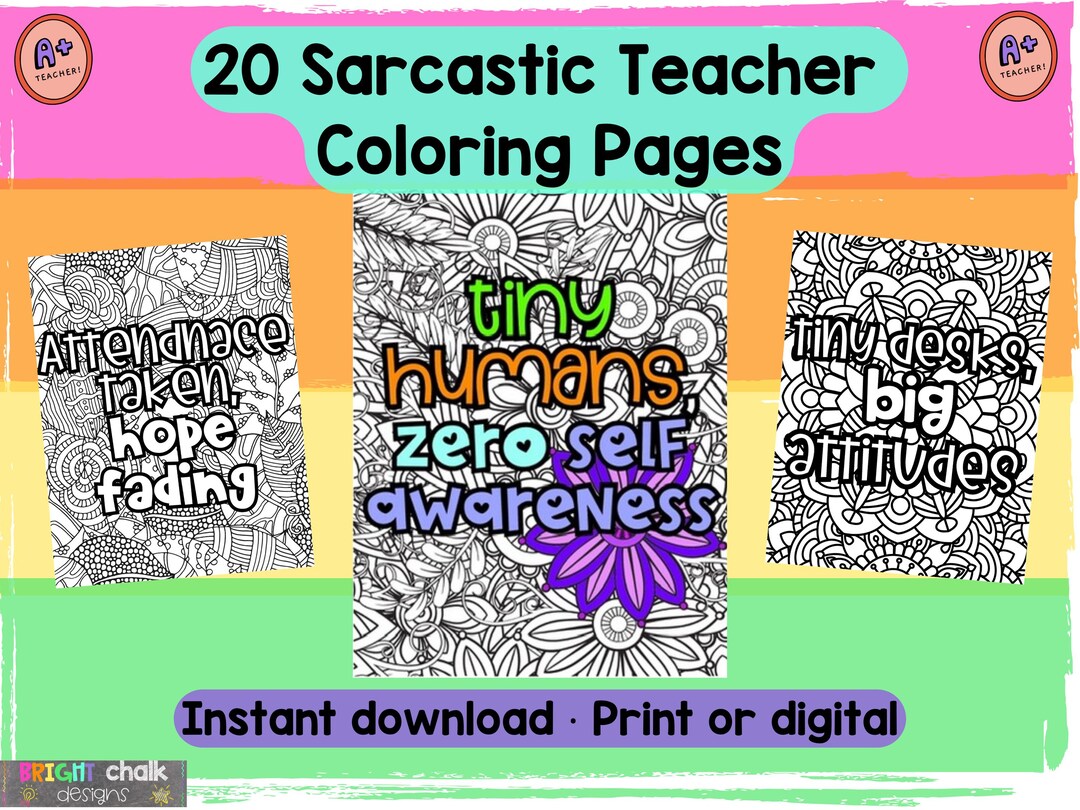 Sarcastic Teacher Coloring Pages for Adults | Funny Teacher Coloring ...