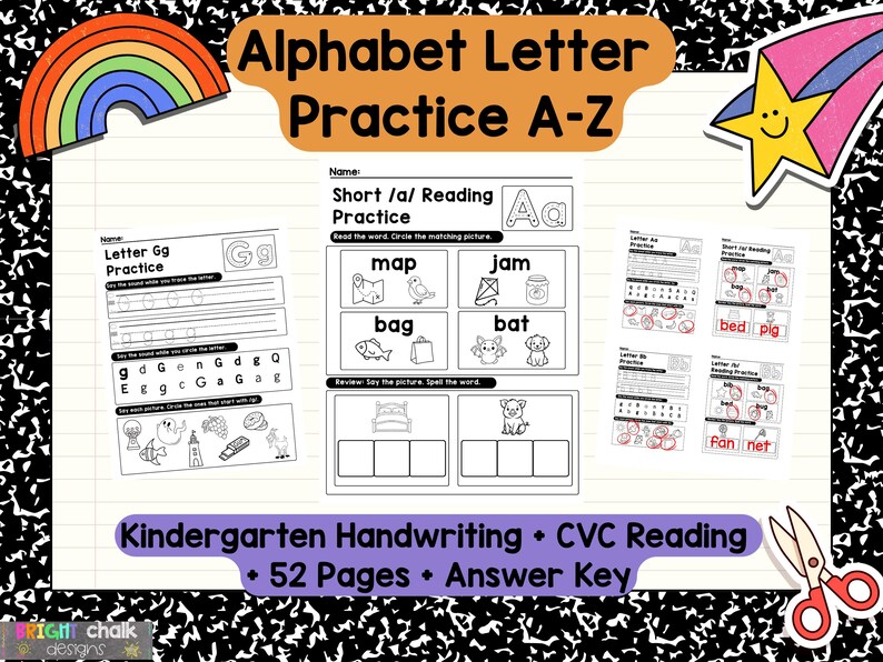 Alphabet Letter Practice A to Z | Handwriting and CVC Reading ...