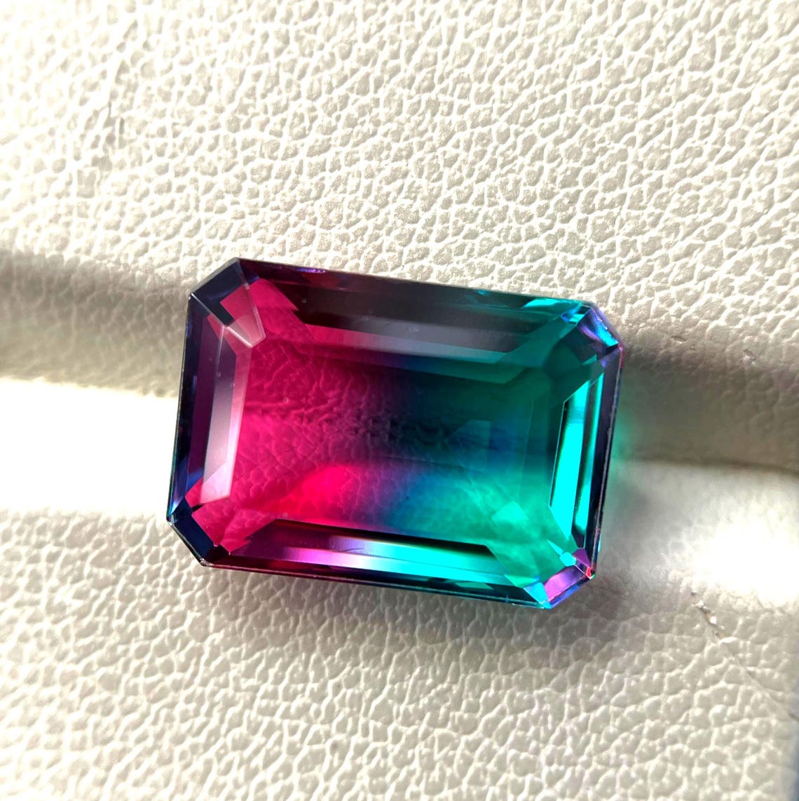Lab Created Watermelon Tourmaline: Emerald Octagon Cut Gemstone - Etsy