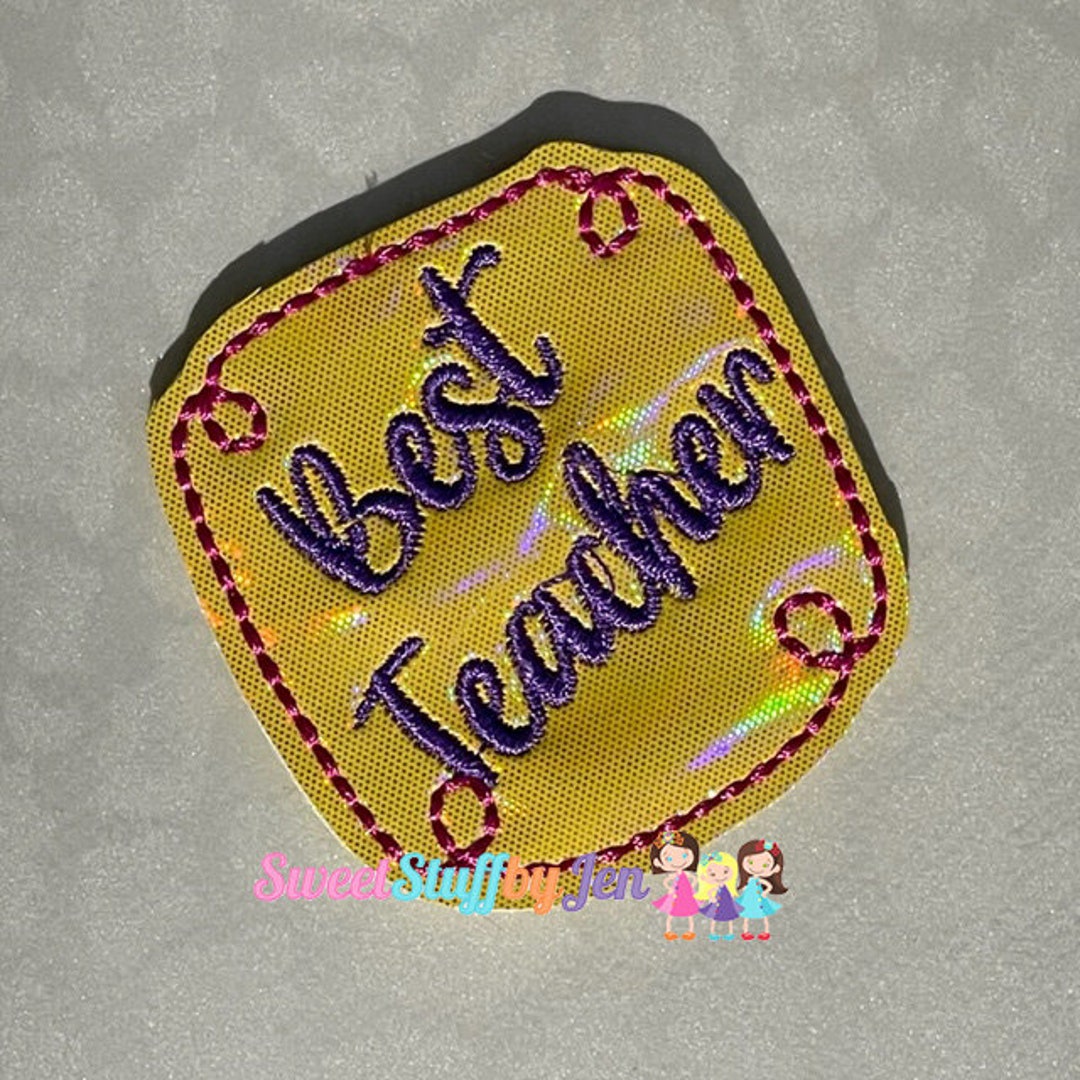 Best Teacher//feltie Machine Embroidery Design//feltie Designs//pattern ...