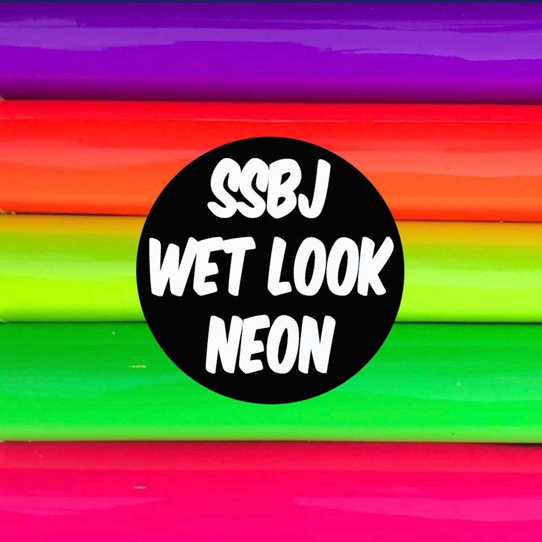 Wet Look Patent Neon Faux Leather Vinyl//12x54//for EMBROIDERY Machines ...