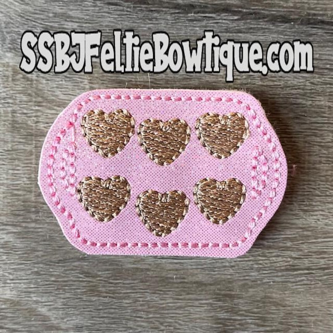 Valentine Cookie Hearts//feltie Machine Embroidery Design//feltie ...