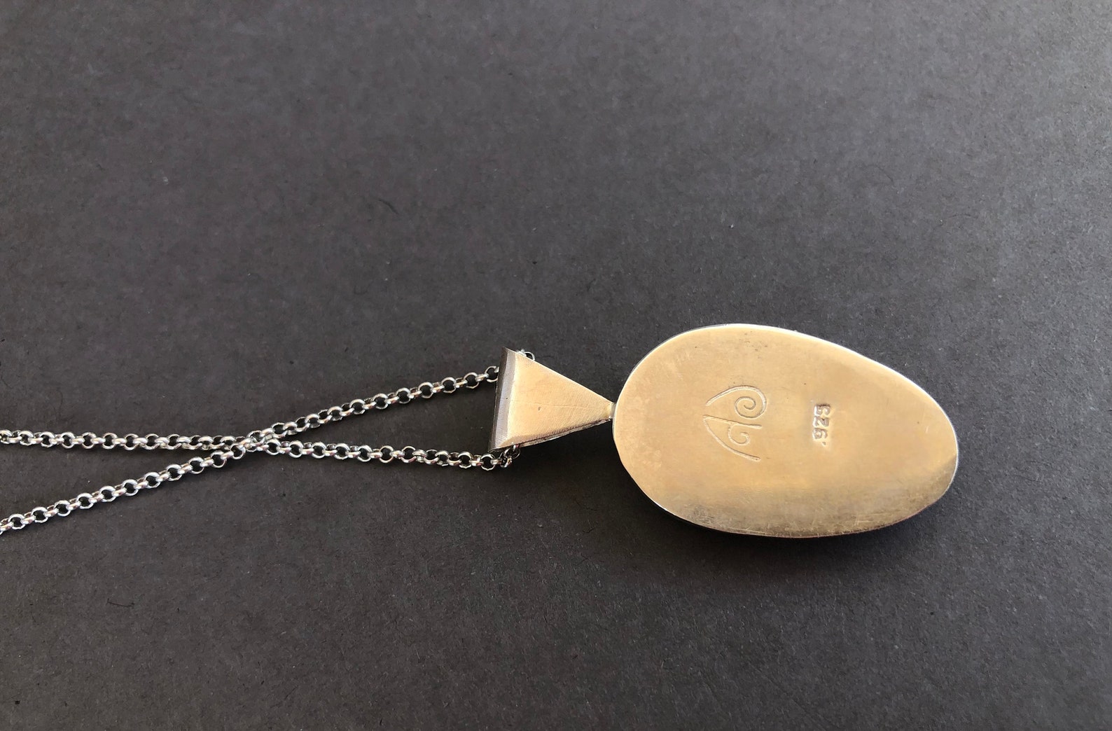 Black Beach Pebble Pendant - Etsy