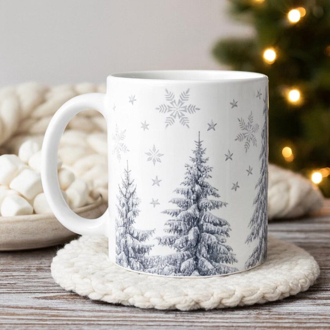 Winter Tasse | Schnee & Sterne Tasse | Hygge Becher | Weihnachts Tasse ...