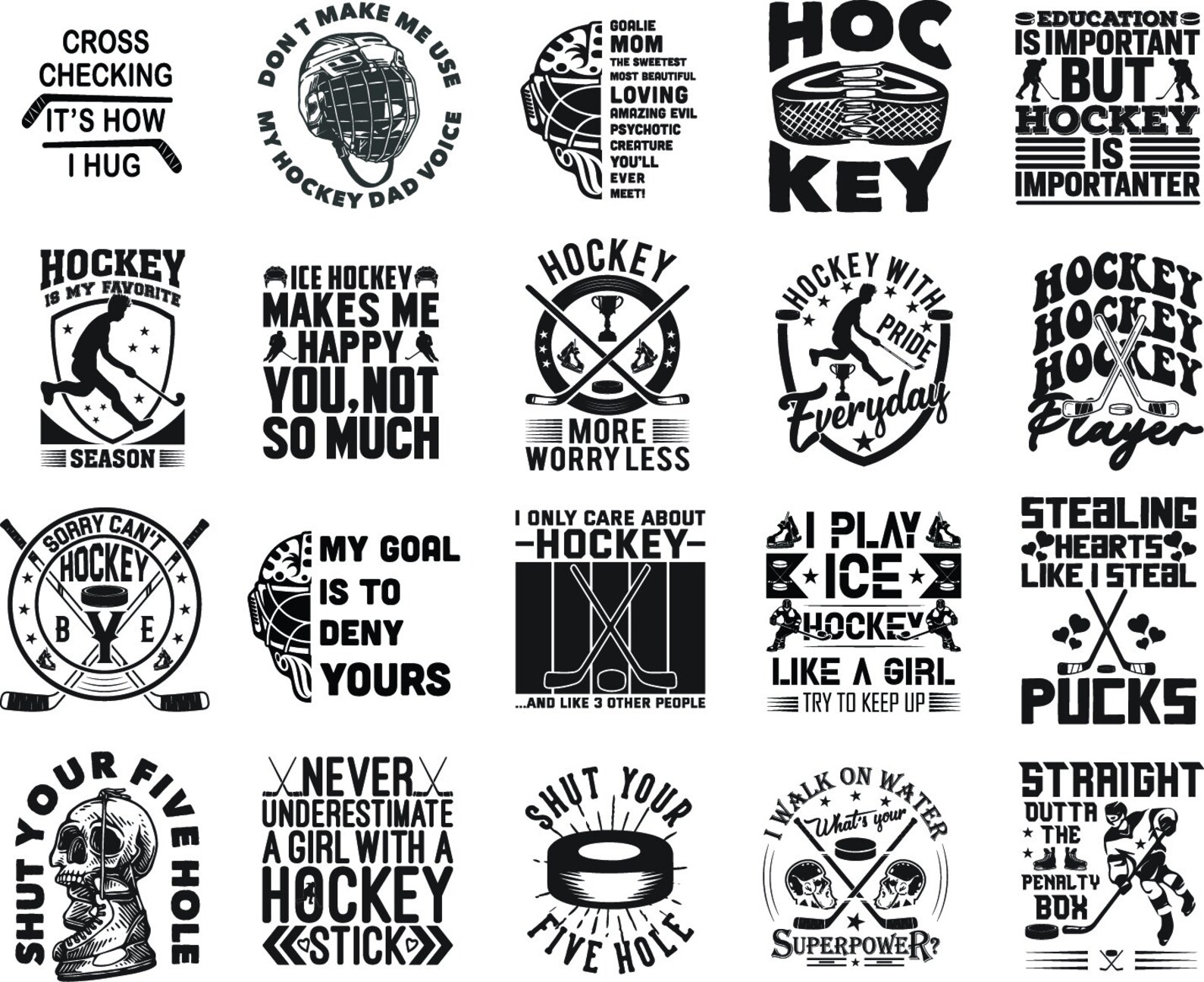 Hockey Graphic Bundle | Hockey Cut File | Hockey Team | Vector | Hockey ...