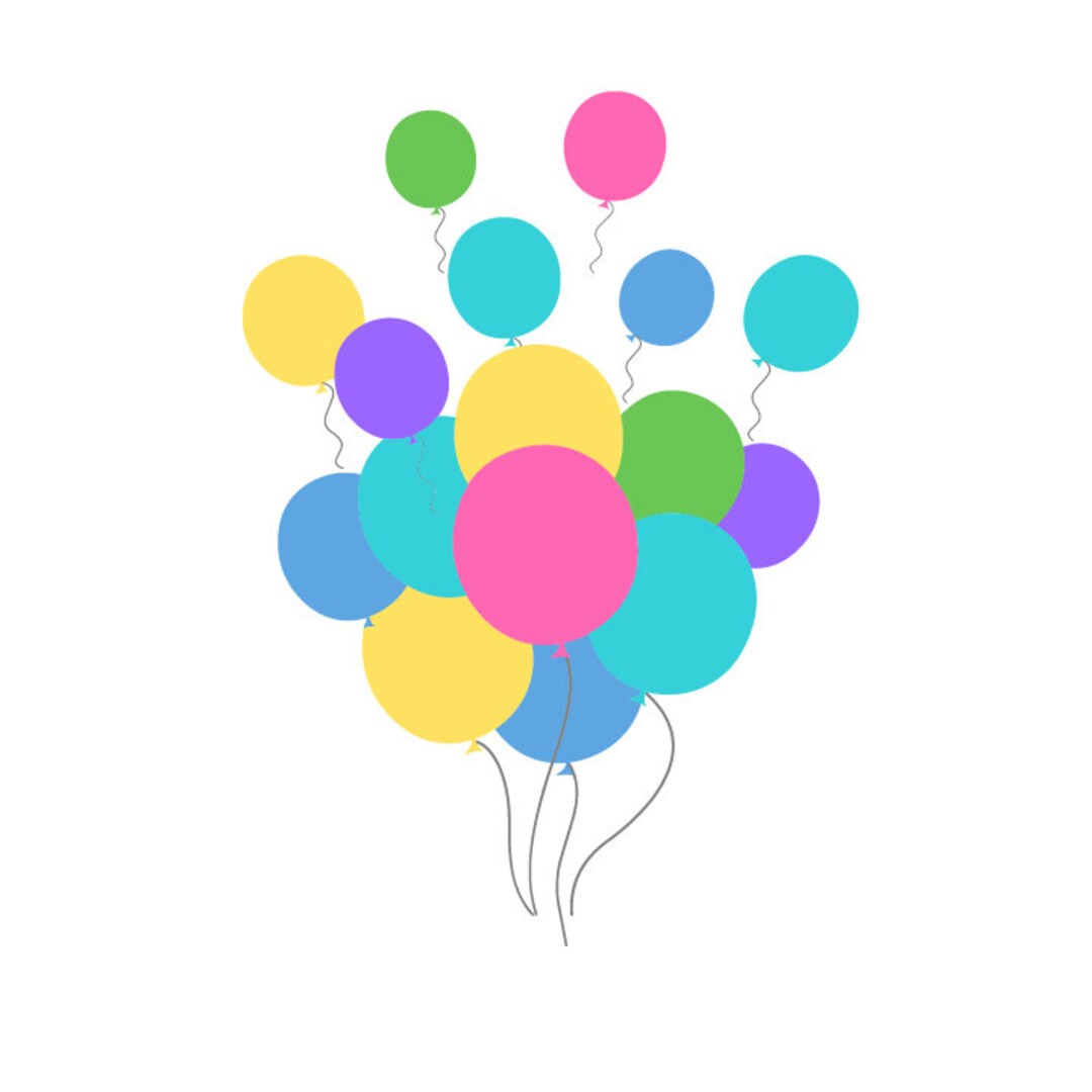 Bunch of Balloons SVG Graphic | Balloons SVG | Colourful Balloons SVG ...