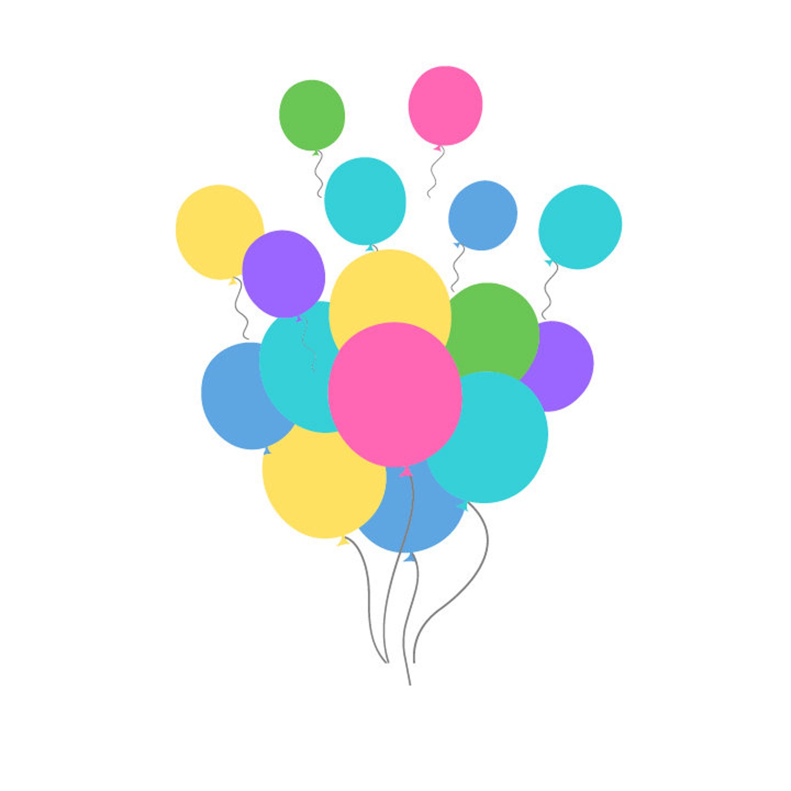 Bunch of Balloons SVG Graphic | Balloons SVG | Colourful Balloons SVG ...