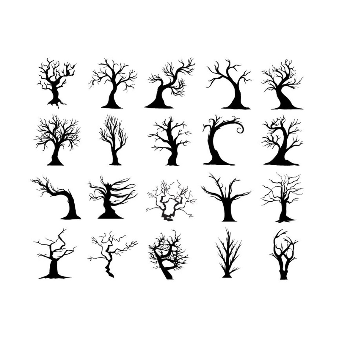 Halloween Scary Tree Graphic Bundle | Trees | Scary | Halloween Bundle ...
