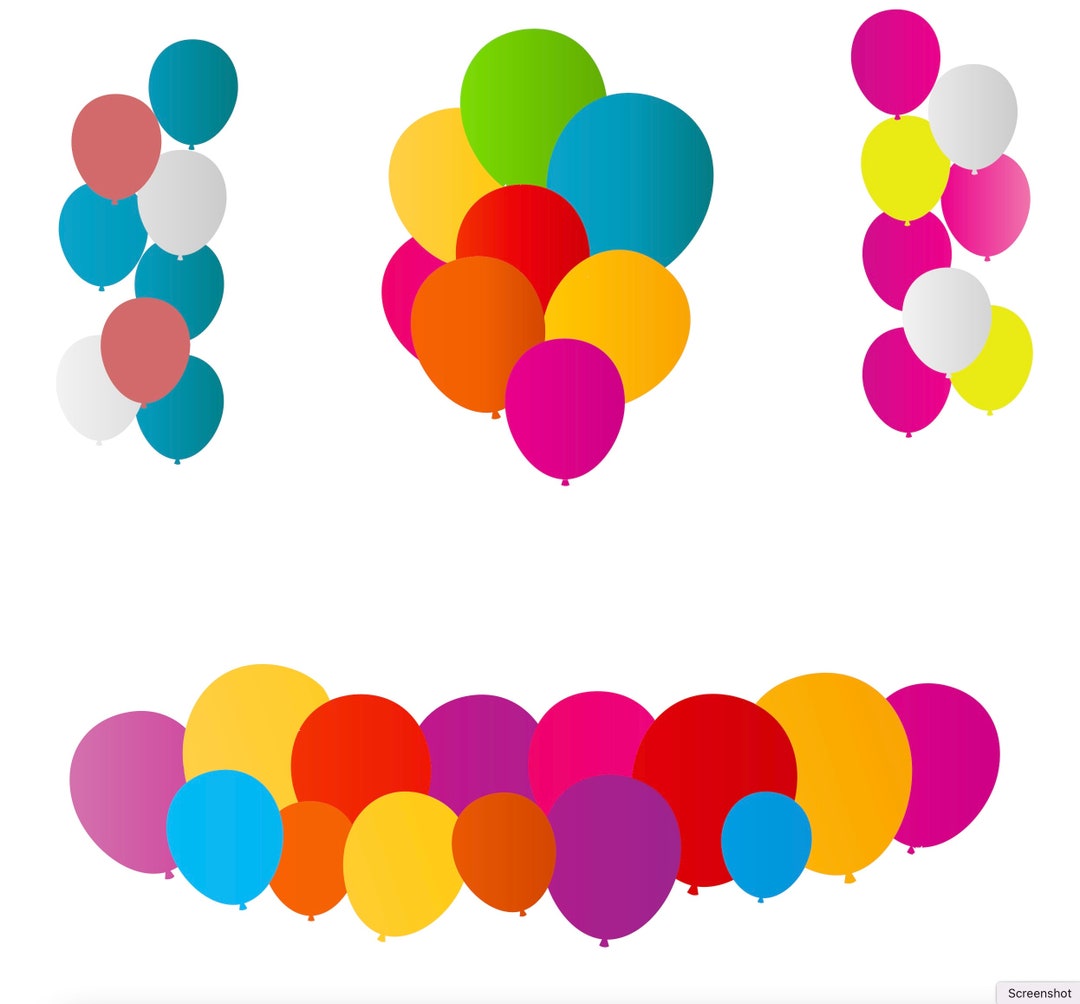 Ballon Set SVG Graphic Balloons SVG Colourful Balloons SVG - Etsy
