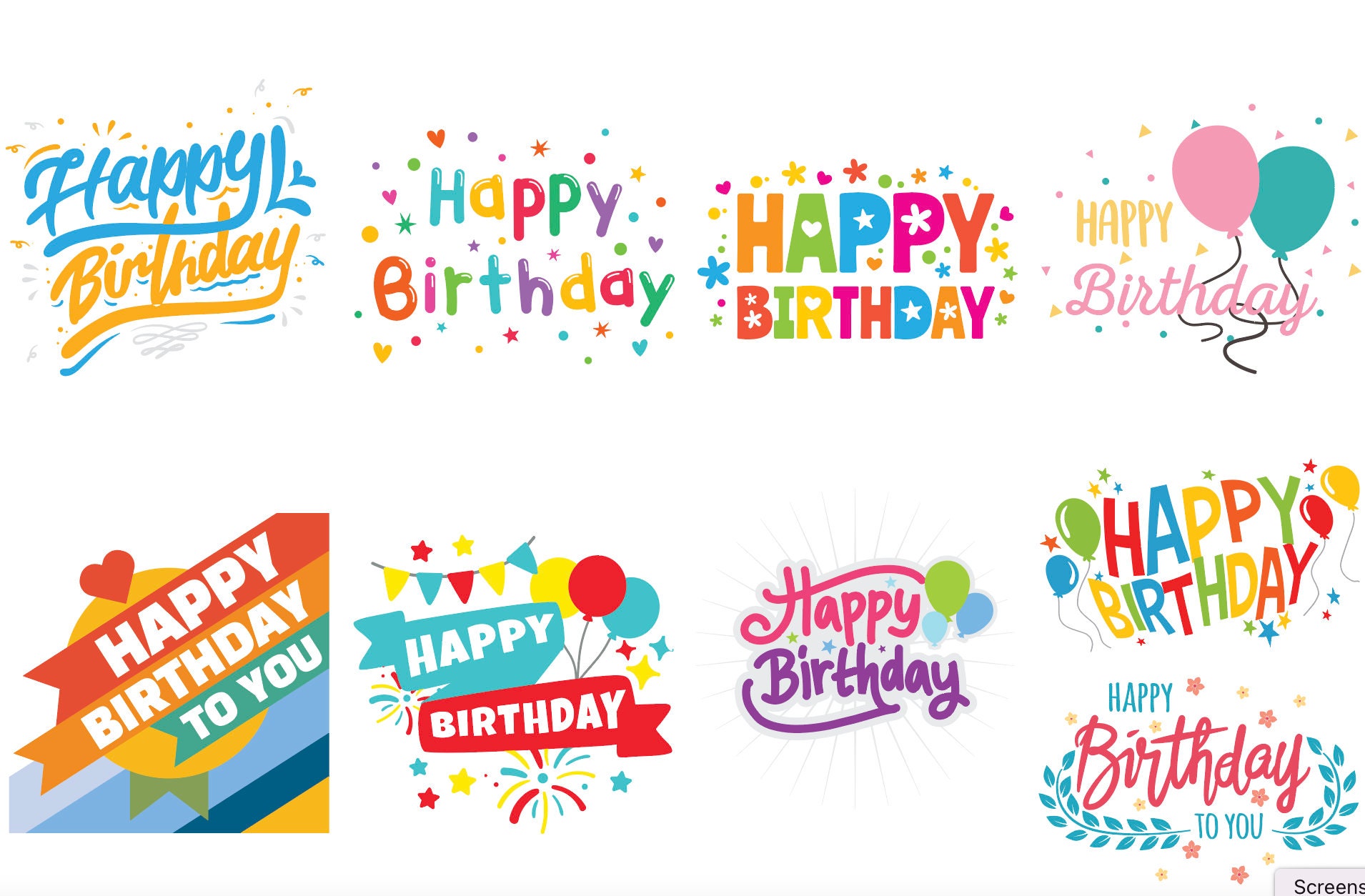 Happy Birthday Graphic Bundle | Anniversary | Birthday Vector ...