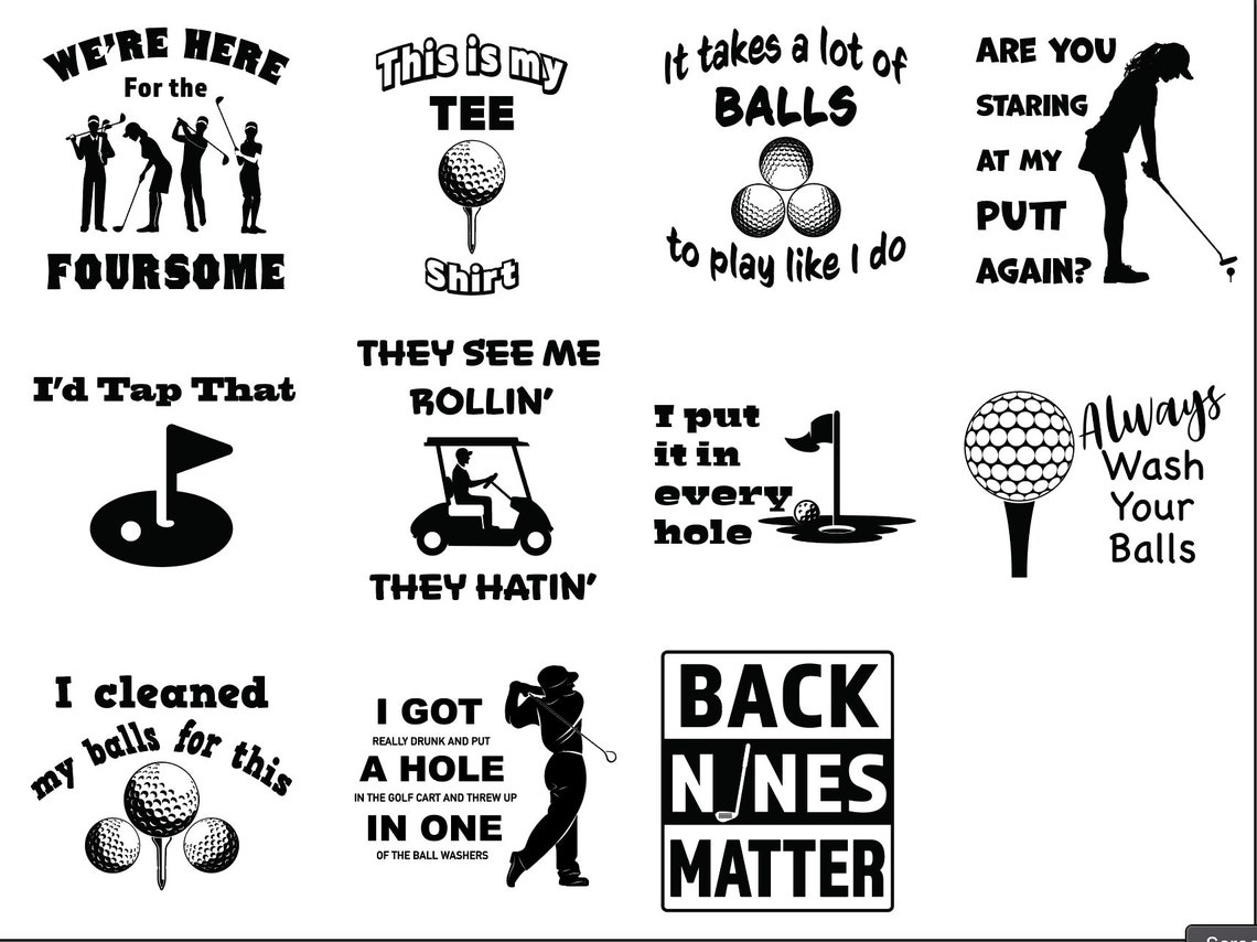 Funny Golf SVG Graphic Bundle | Png | Jpg | Dfx | Golfing | Vector ...