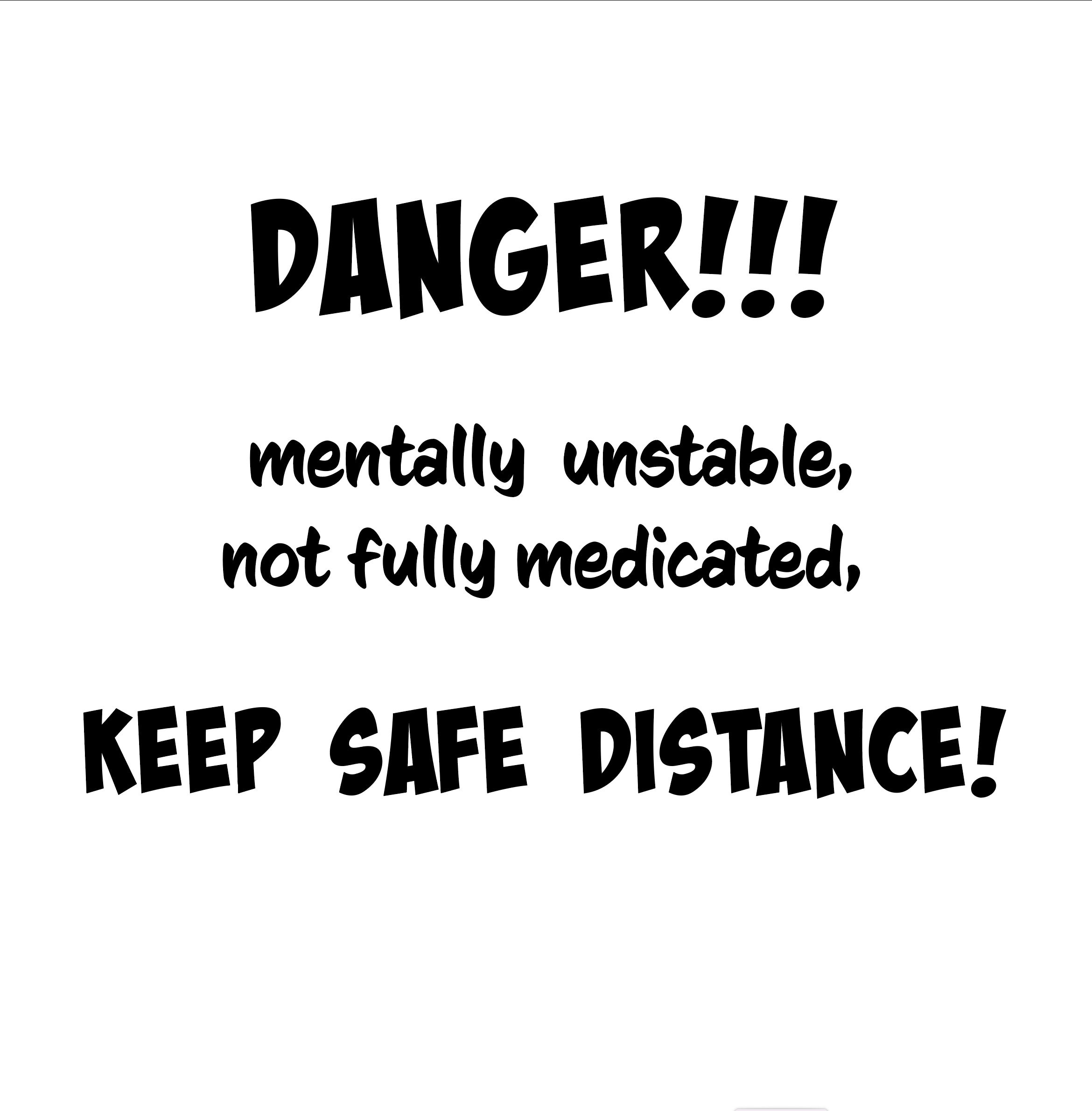 Funny Warning Sign SVG | Keep Safe Distance Sarcastic Design (digital ...