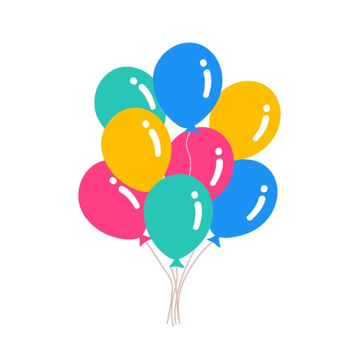 Bunch of Balloons SVG Graphic | Balloons SVG | Colourful Balloons SVG ...