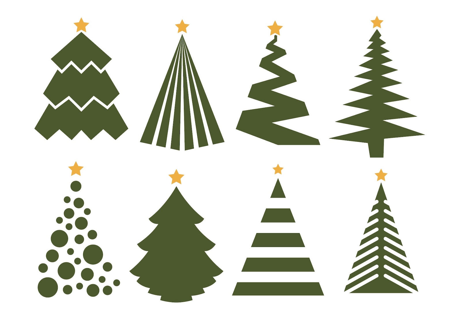 Christmas Trees With Stars SVG | Christmas Trees | Christmas SVG ...