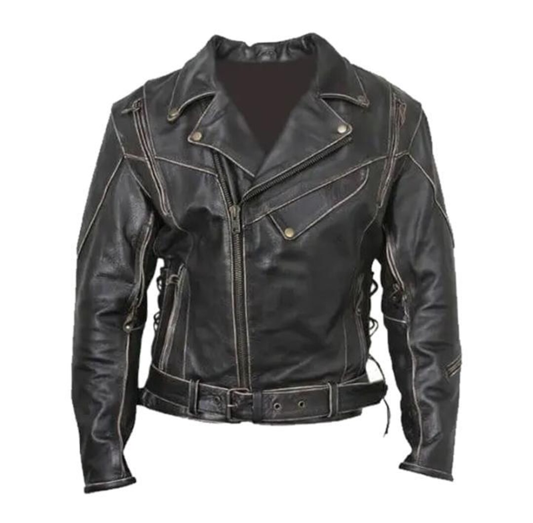 The Terminator Leather Jacket for Men | Arnold Schwarzenegger Inspired ...