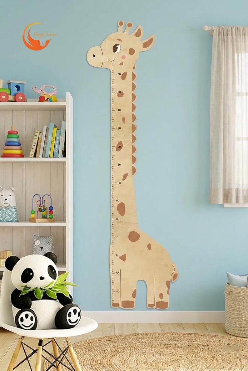 Giraffe Height Chart for Kids, Nursery Wall Decor, Wooden Growth Chart ...