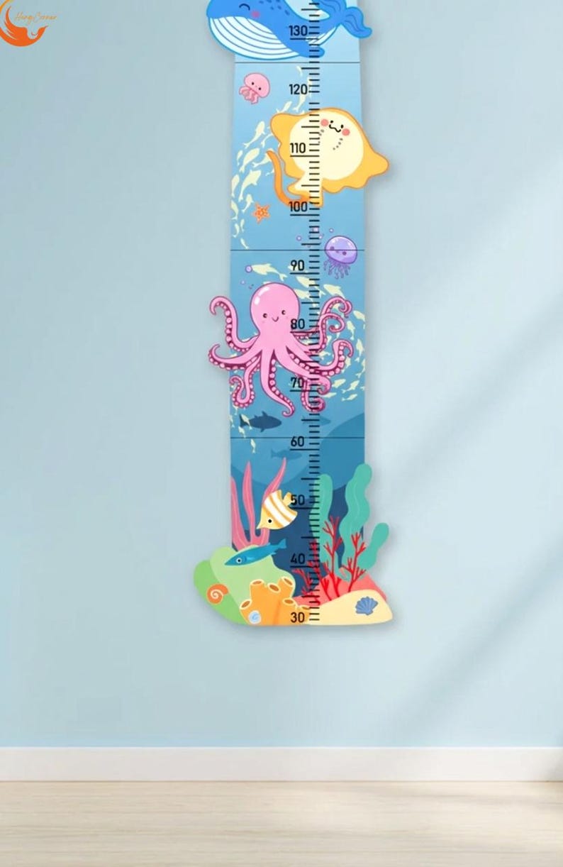 Ocean Growth Chart for Kids | Lighthouse Height Chart Wall Decor | Sea ...