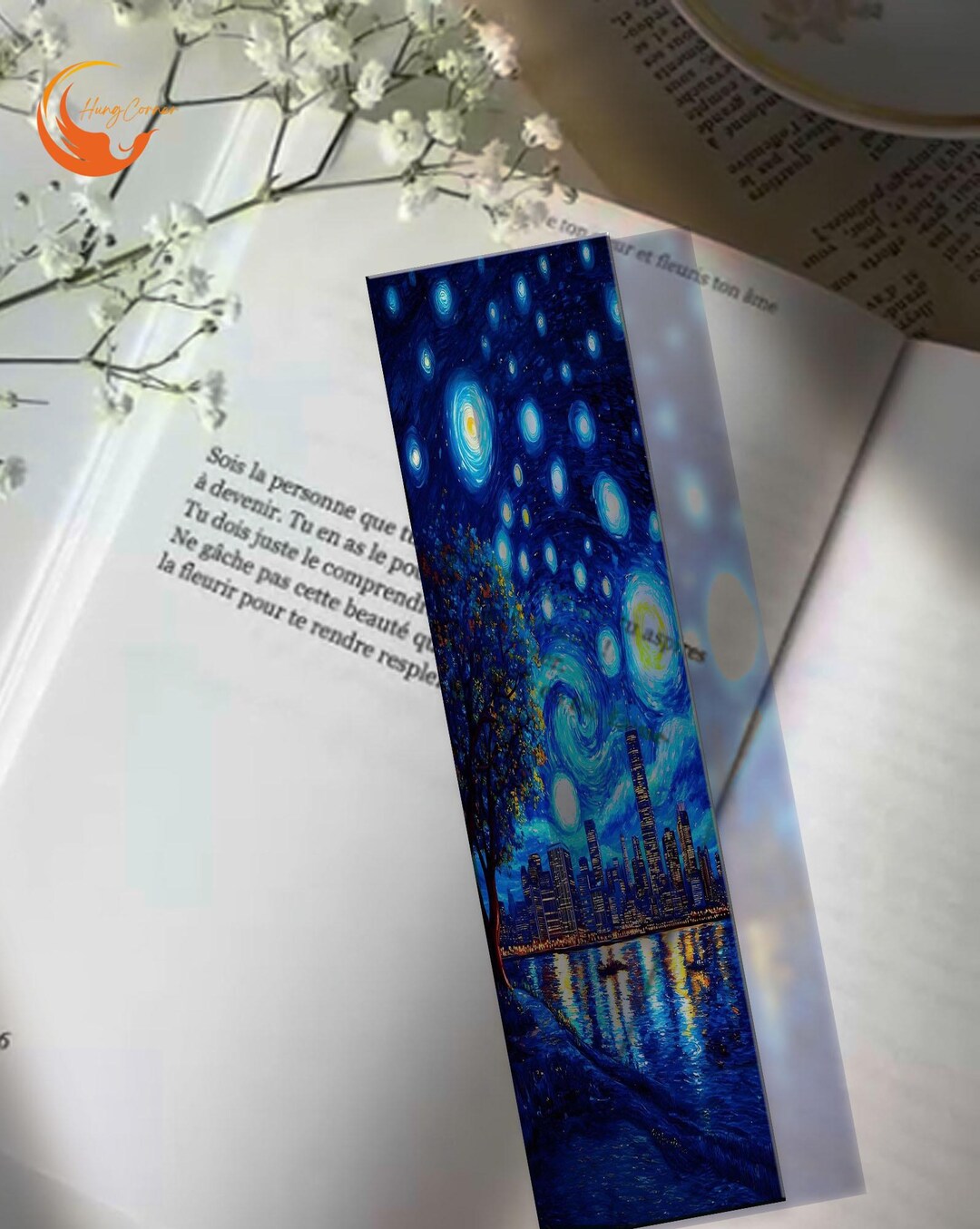 Starry Night City Skyline Bookmark – Van Gogh Inspired Art Bookmark ...