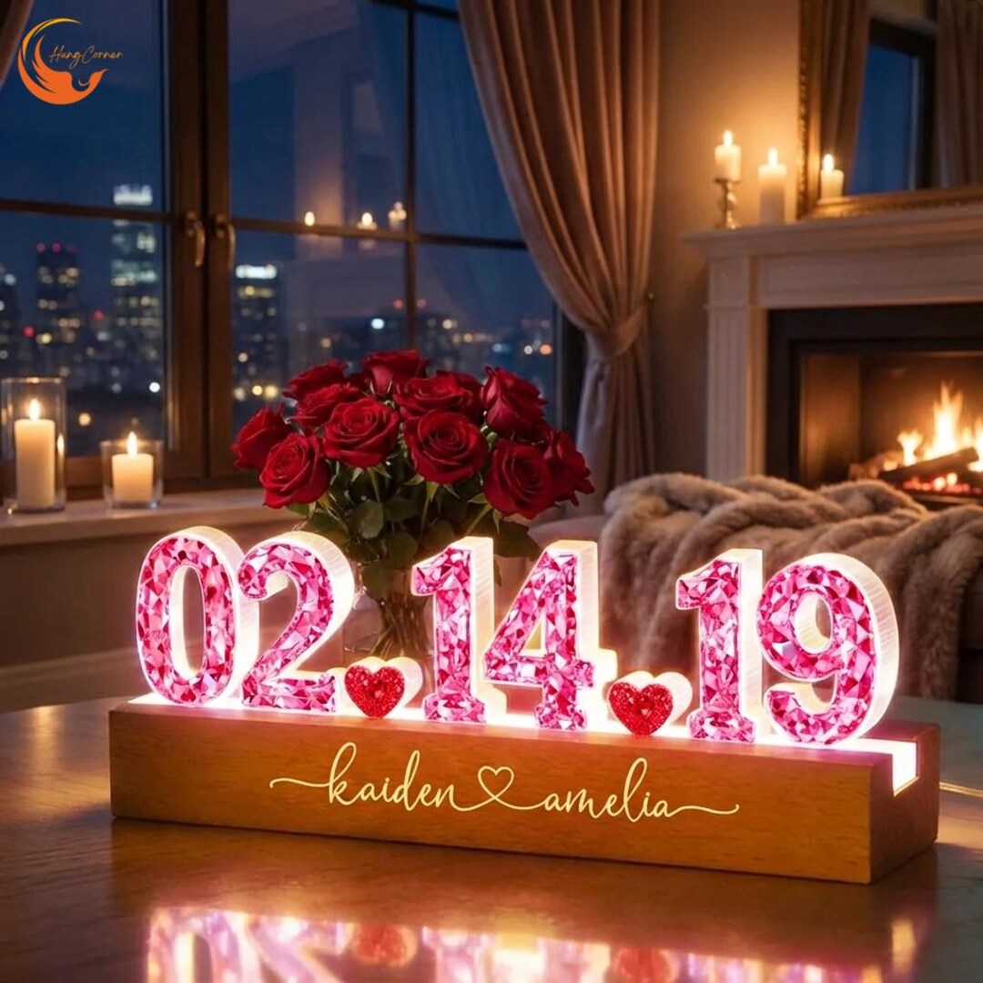 Personalized Anniversary Date Decor | Custom Name & Date Sign ...