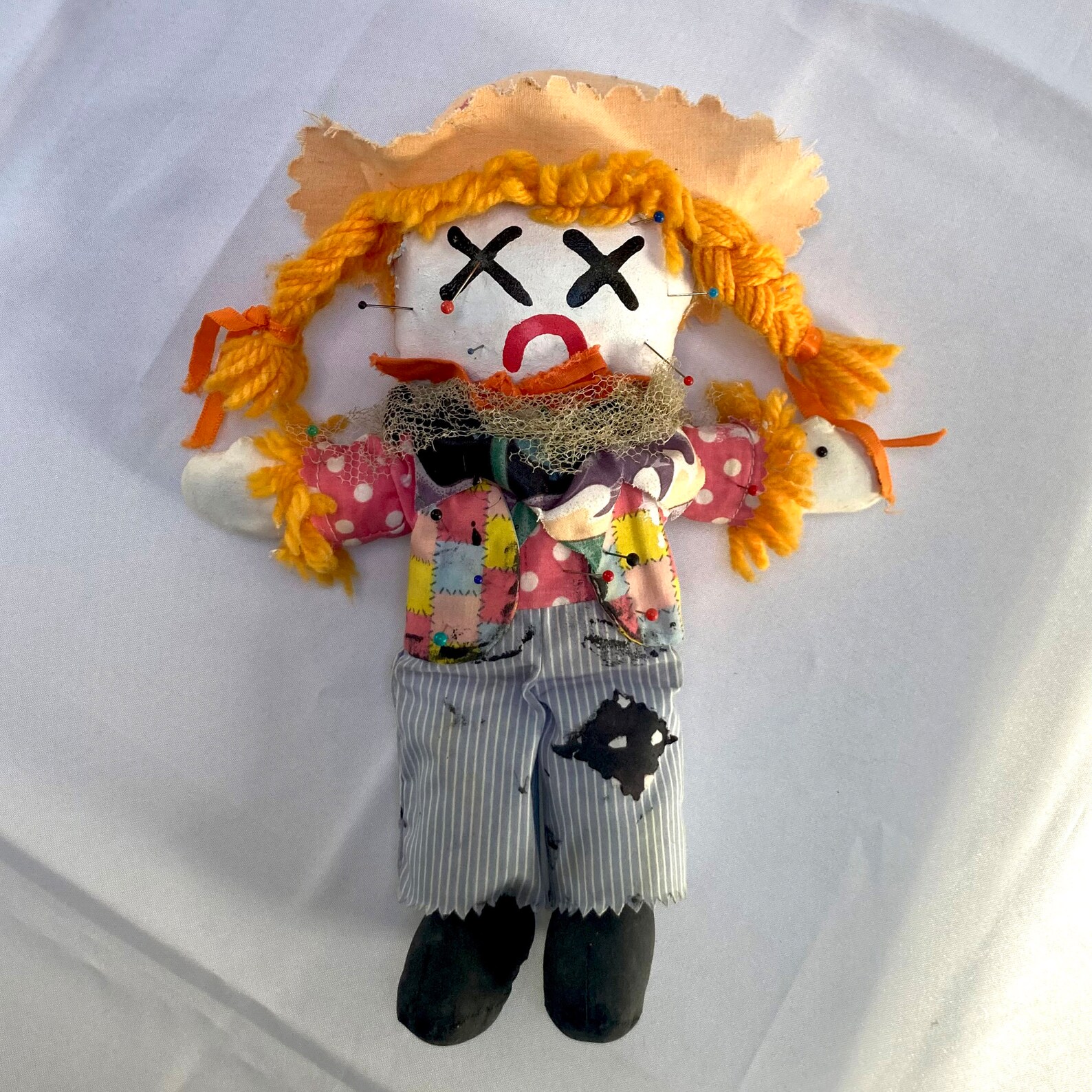Haunted Rag Doll 1981 Scarecrow Kids Vintage Pin Cushion & Pins Voodoo ...